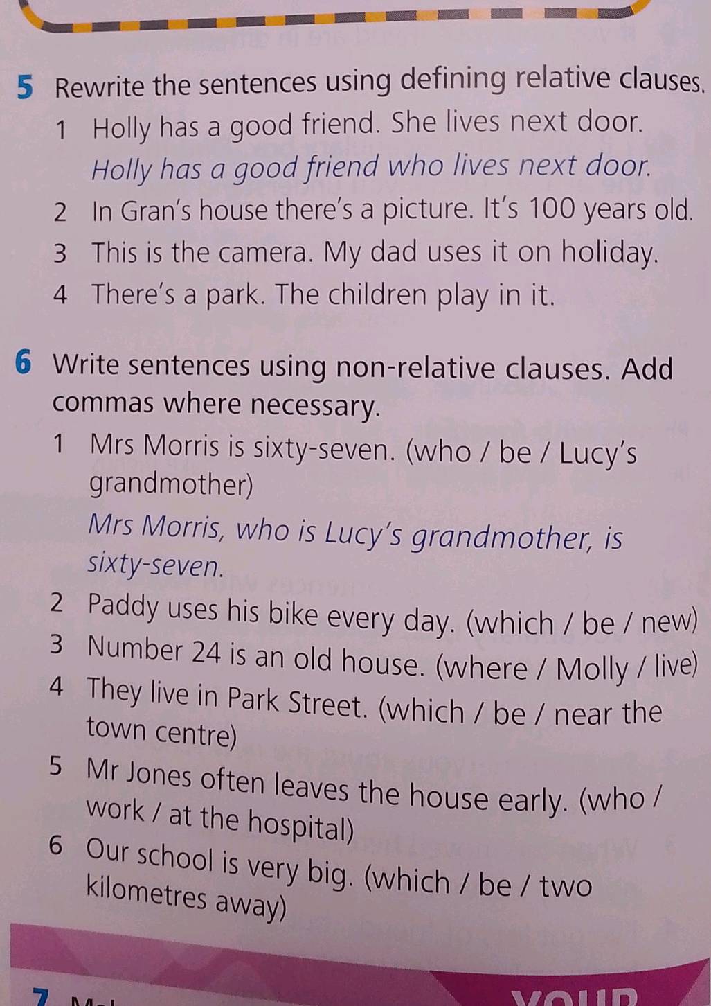 5 Rewrite the sentences using defining | StudyX