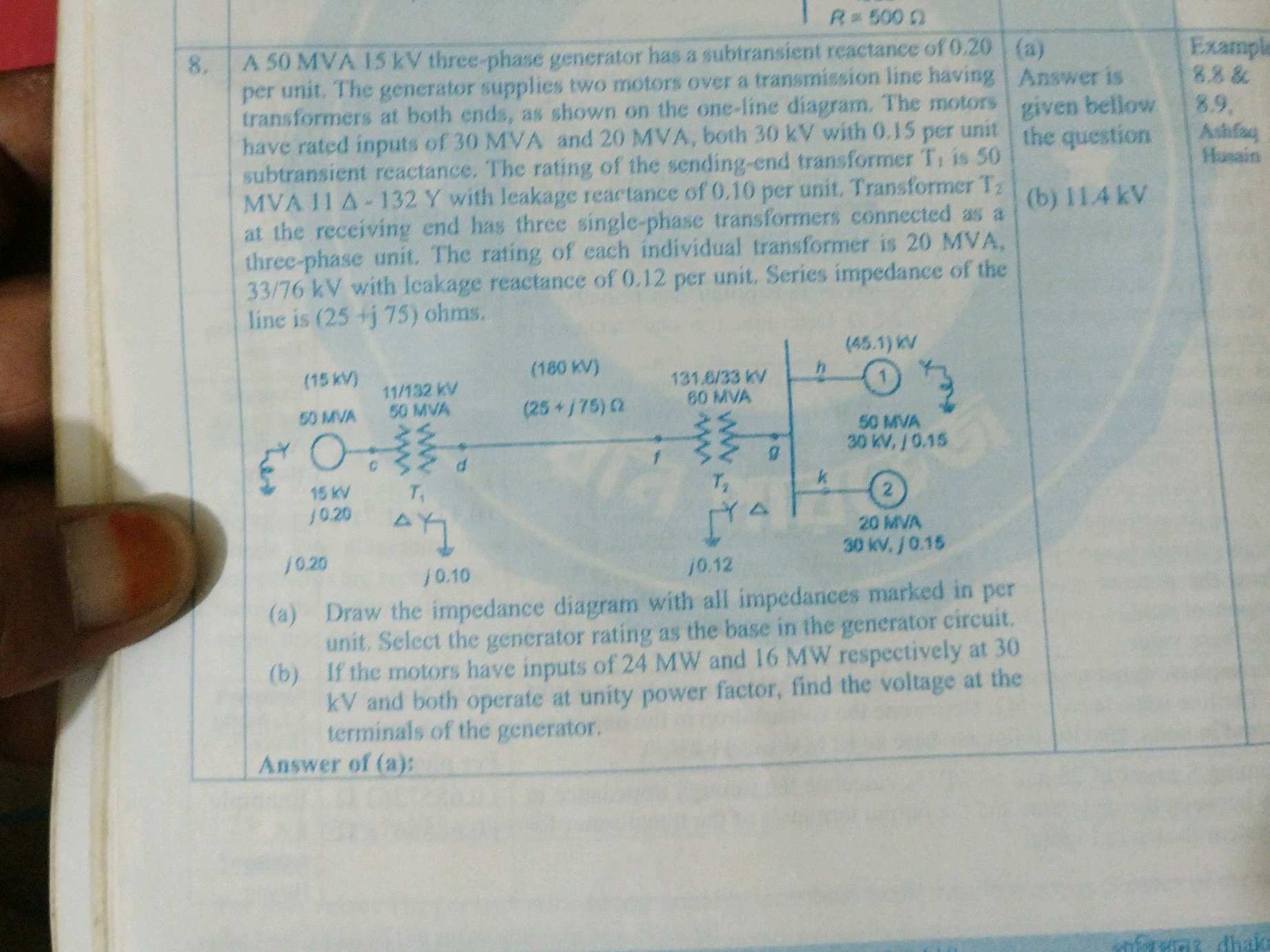 A 50 MVA 15 kV three-phase generator has a | StudyX