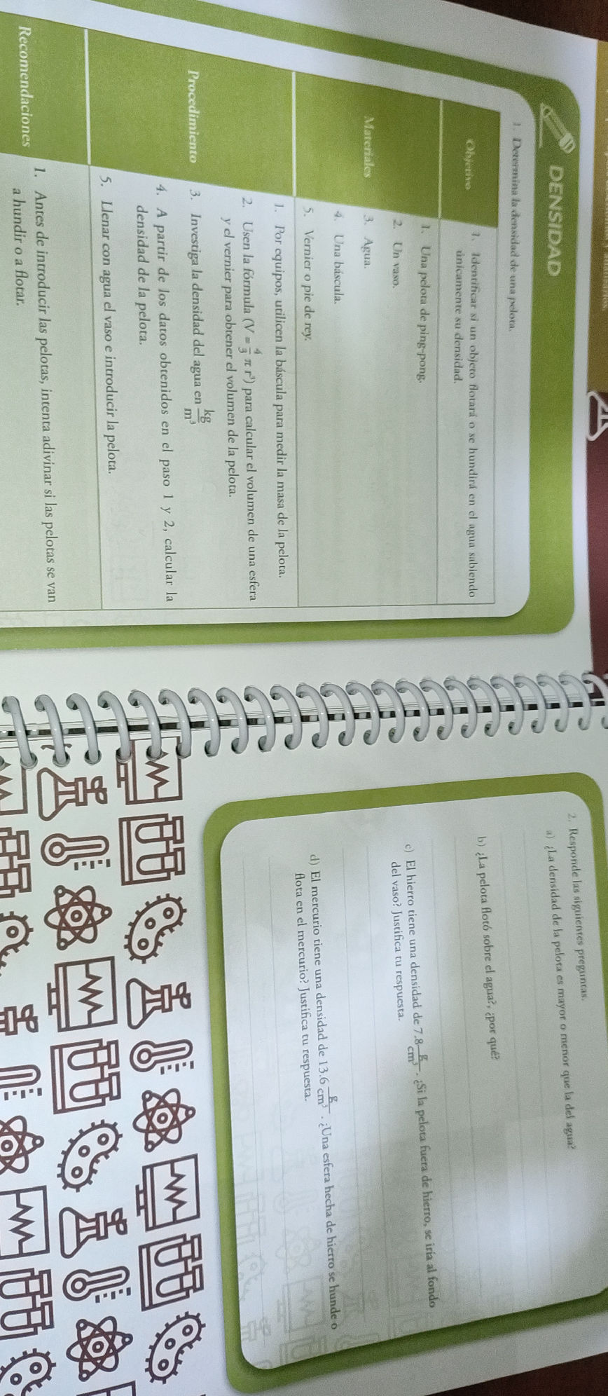 1. Determina la densidad de una pelota. 1. | StudyX