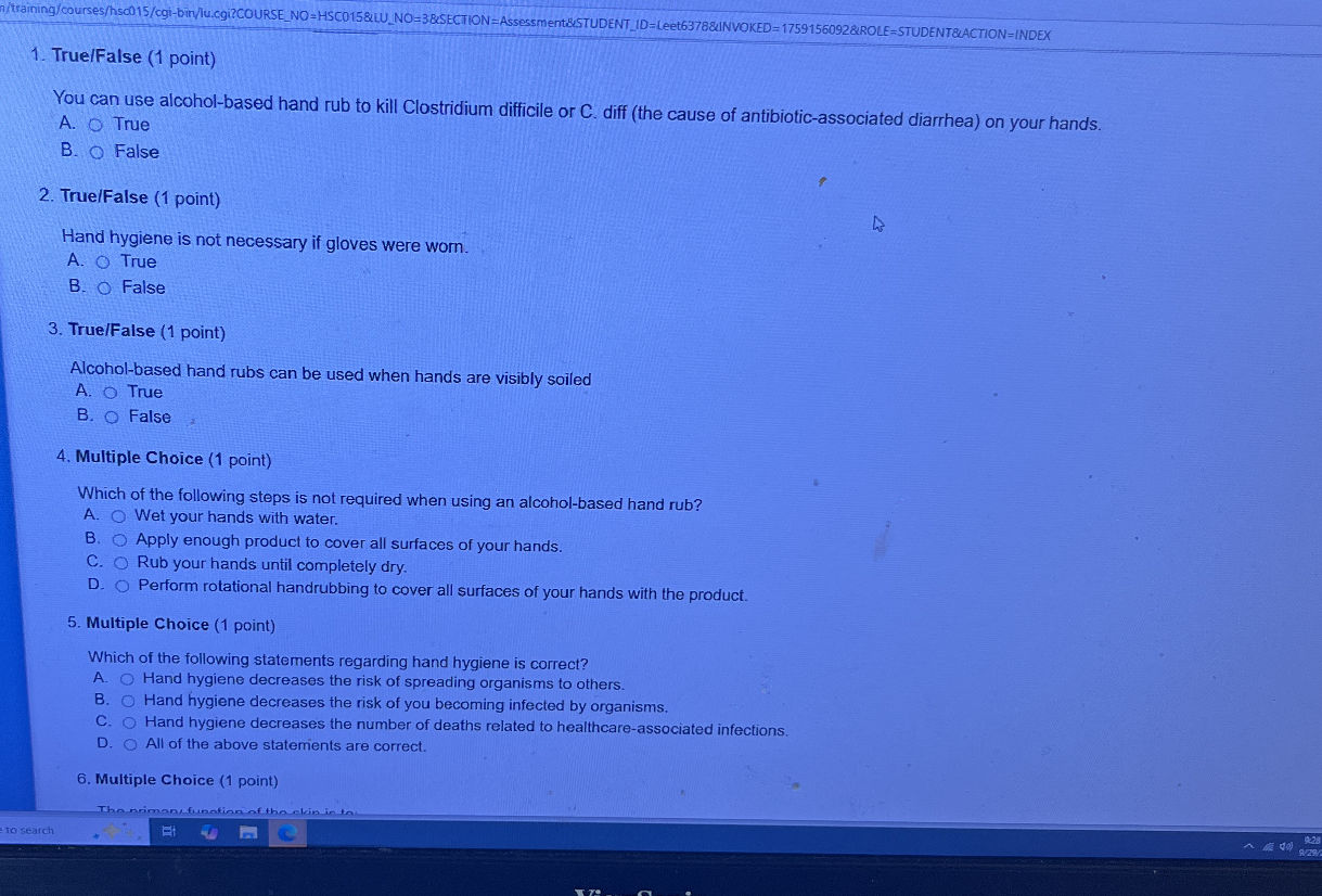 5. Multiple Choice (1 point) Which of the | StudyX