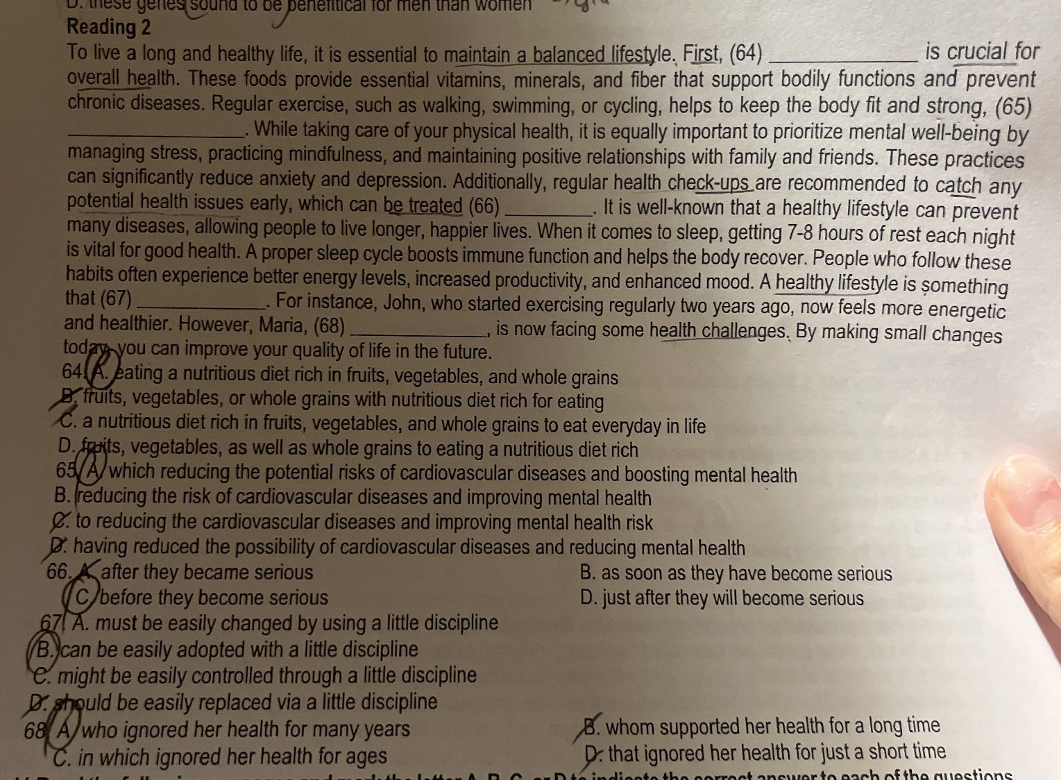 To live a long and healthy life, it is | StudyX