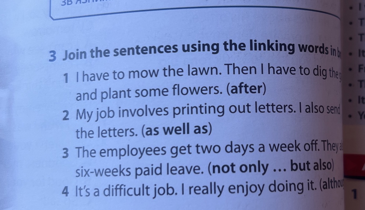 Join the sentences using the linking words | StudyX