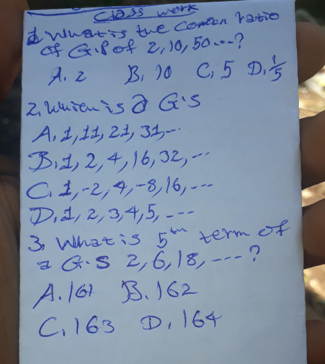 What is the common ratio of G.P of 2, 10, | StudyX