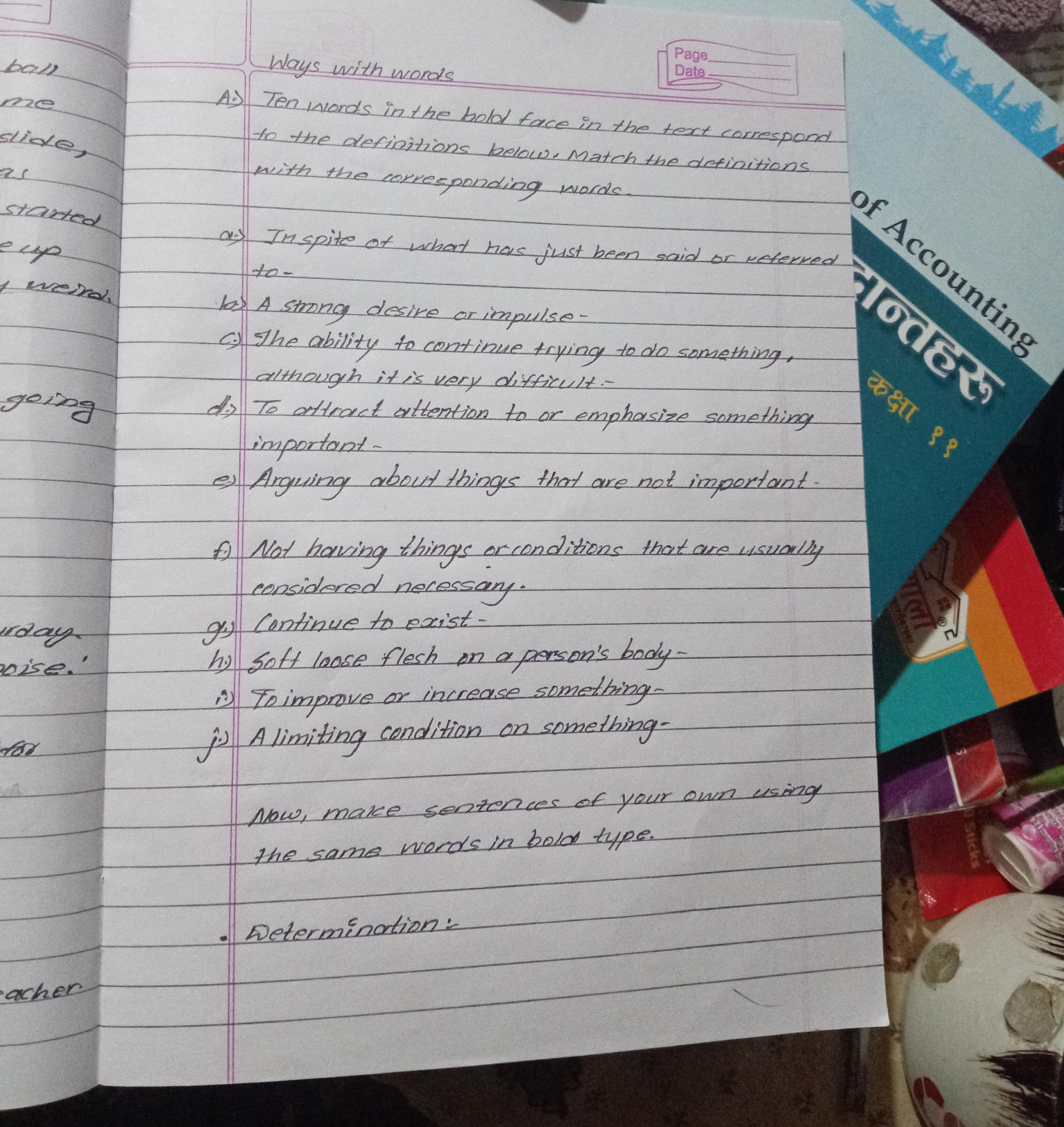 A) Ten words in the bold face in the text | StudyX