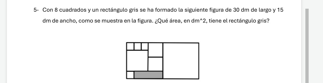 5- Con 8 cuadrados y un rectángulo gris se | StudyX