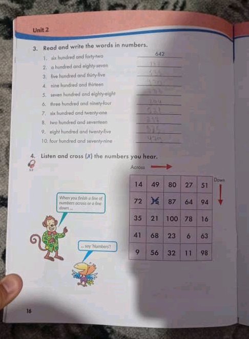 3. Read and write the words in numbers. 1. | StudyX