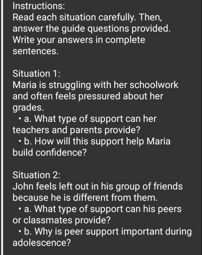 Situation 1: Maria is struggling with her | StudyX