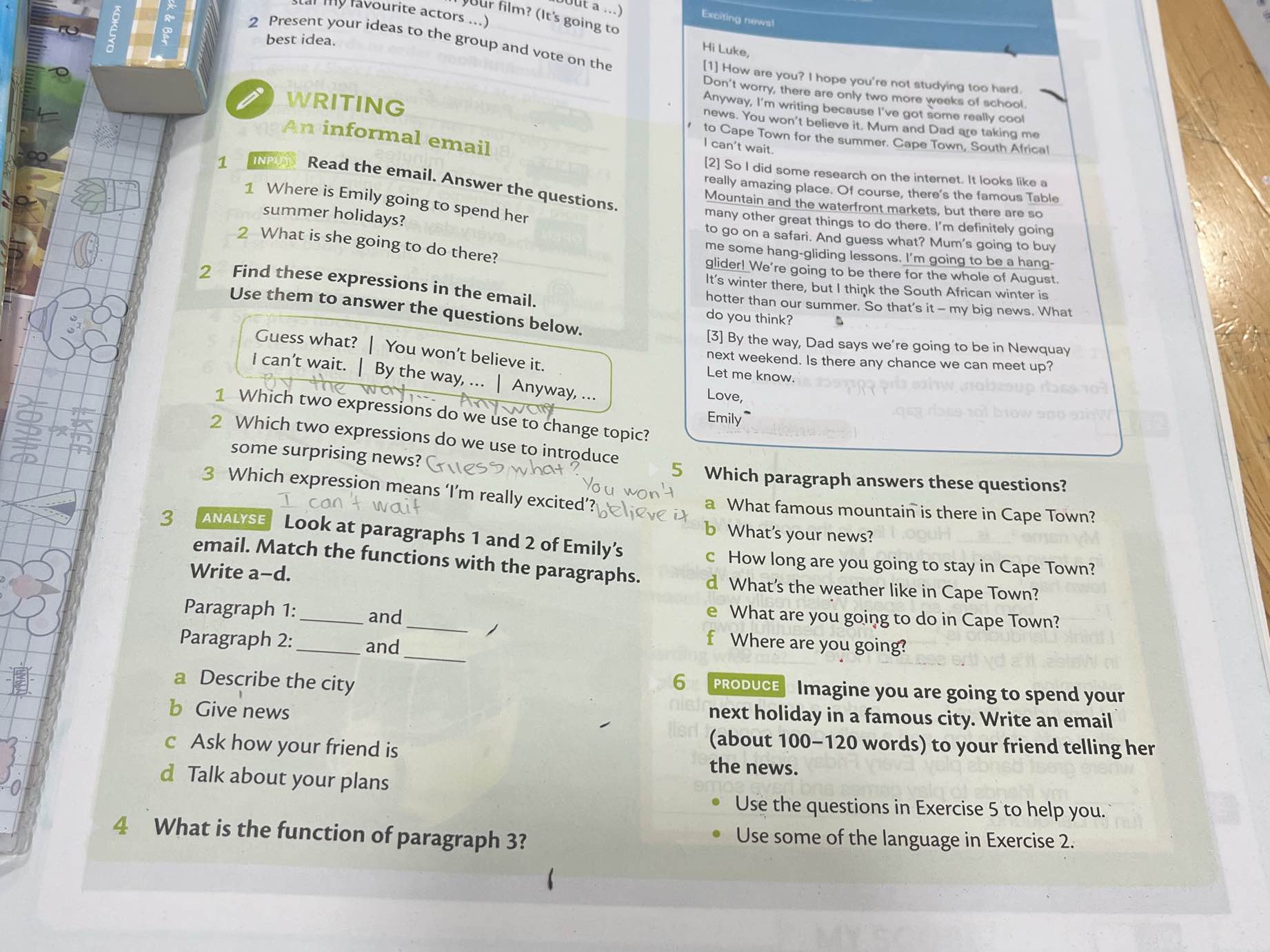 3 ANALYSE Look at paragraphs 1 and 2 of | StudyX