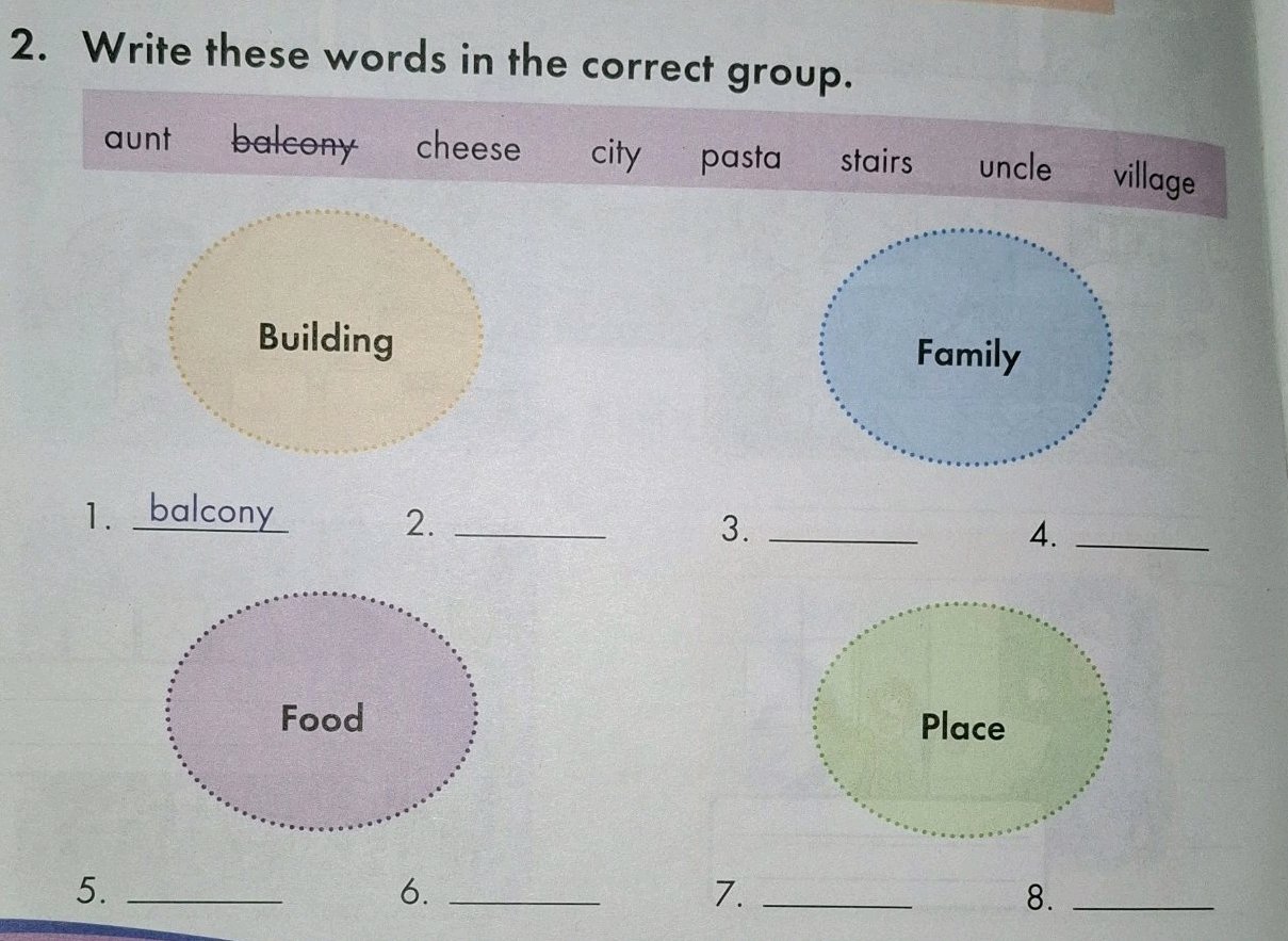 2. Write these words in the correct group. | StudyX