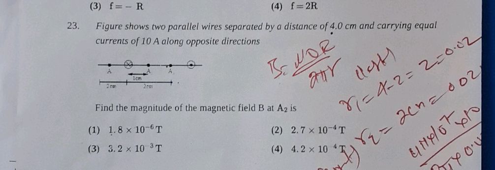 23. Figure shows two parallel wires | StudyX