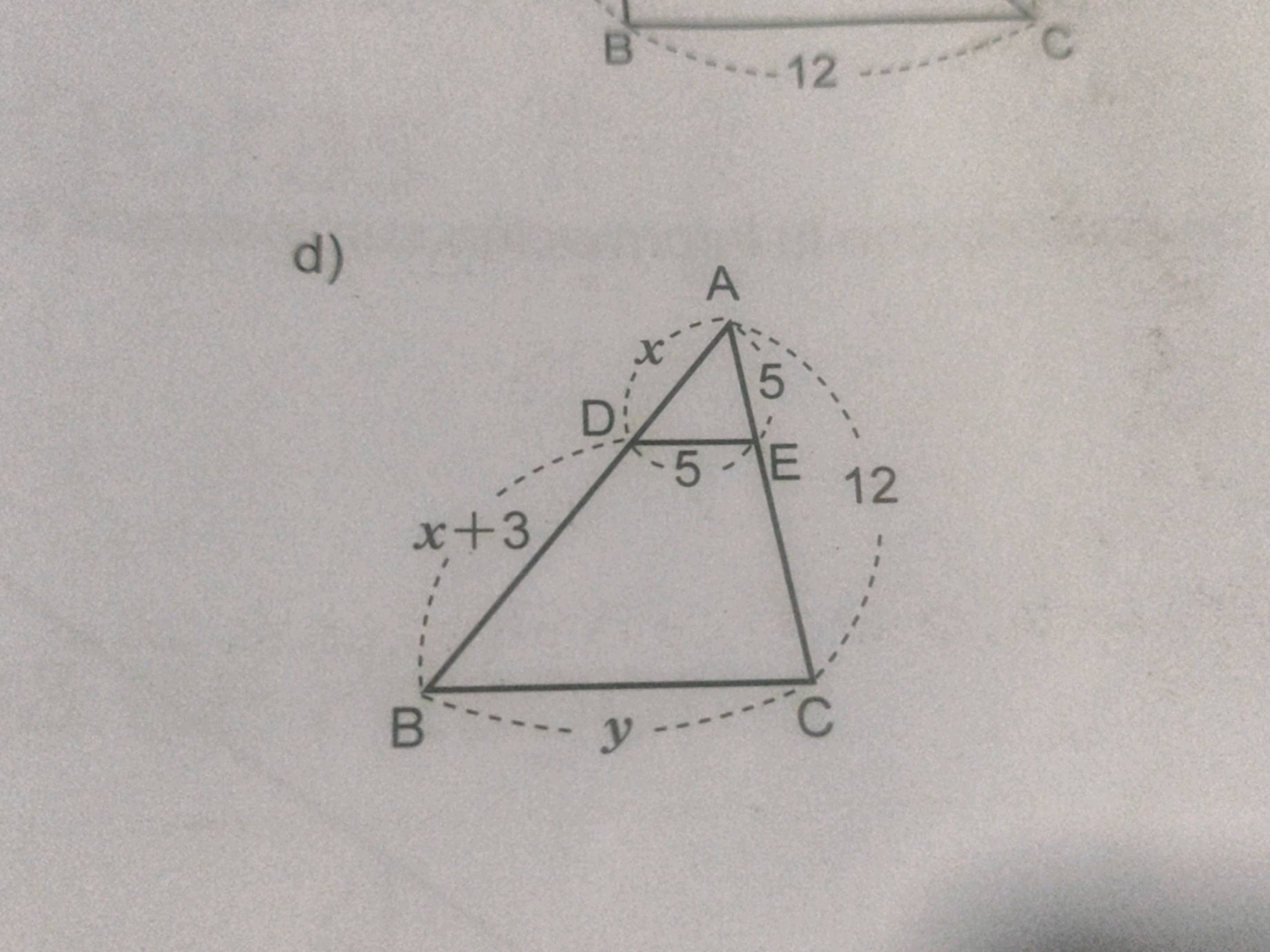 d) [Illustration of a triangle ABC with | StudyX