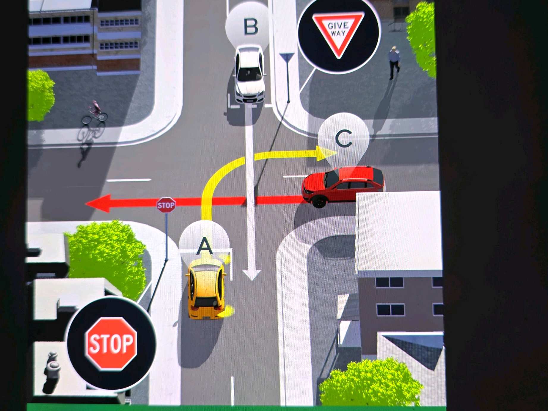 The image depicts a traffic scenario with | StudyX