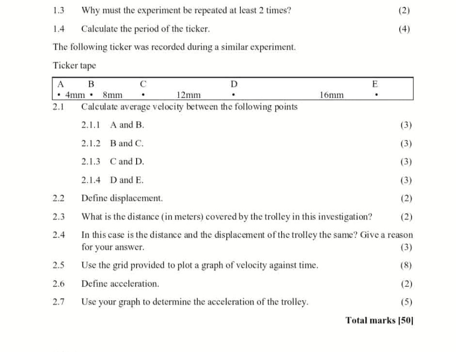 1.3 Why must the experiment be repeated at | StudyX