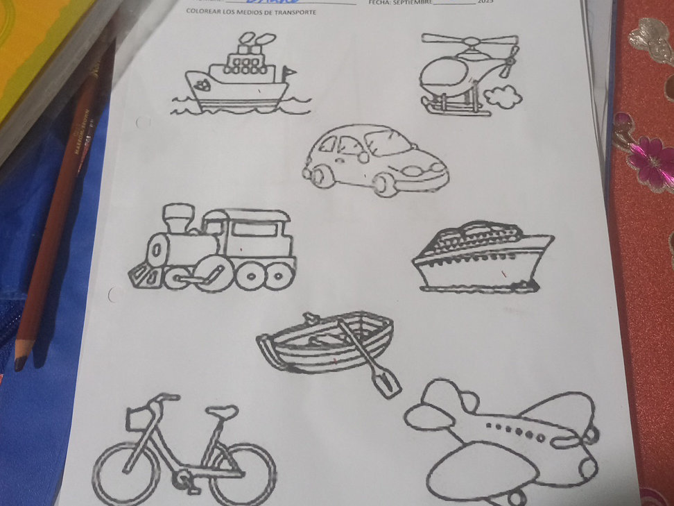 Coloring page of modes of transportation | StudyX