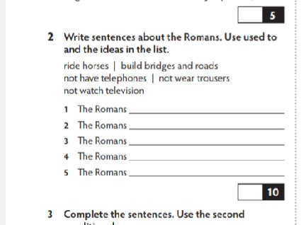 2 Write sentences about the Romans. Use used | StudyX