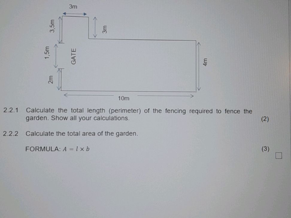 2.2.1 Calculate the total length (perimeter) | StudyX