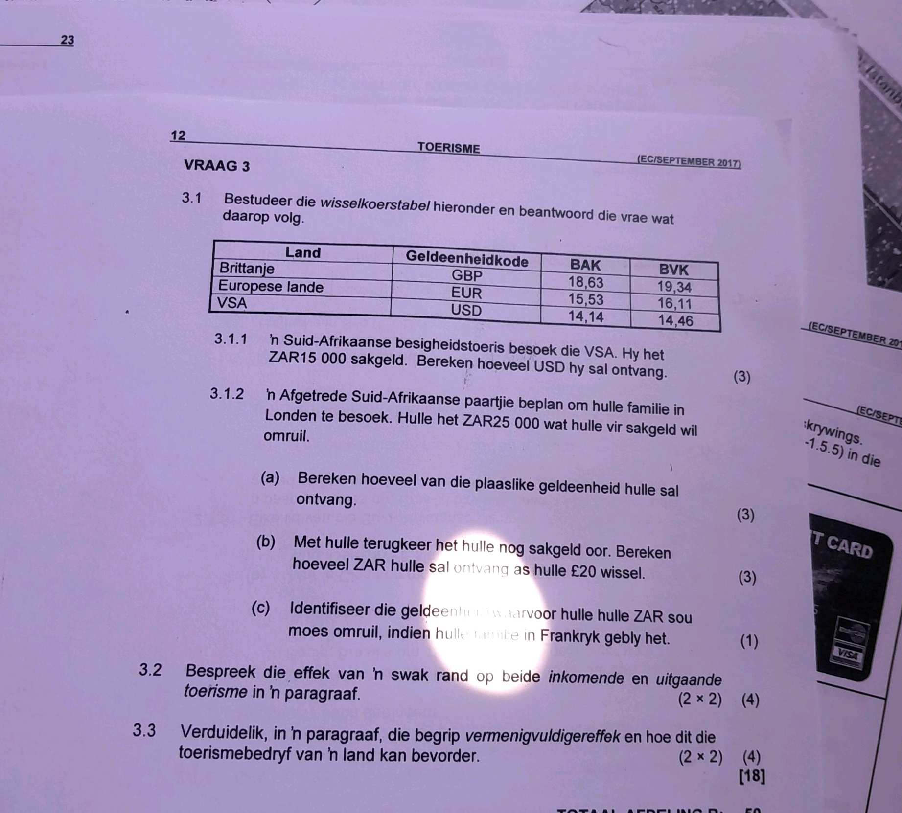 Bestudeer die wisselkoerstabel hieronder en | StudyX