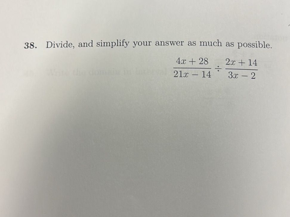 38. Divide, and simplify your answer as much | StudyX