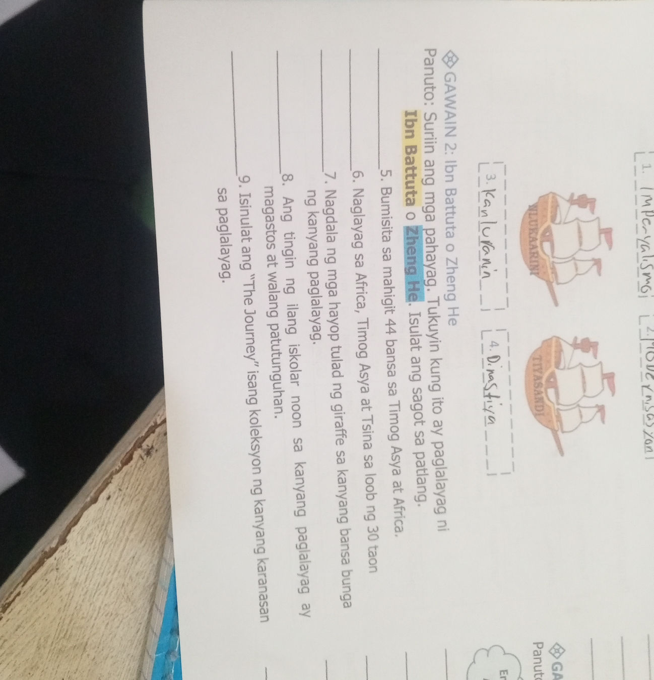 GAWAIN 2: Ibn Battuta o Zheng He Panuto: | StudyX