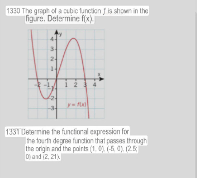 The graph of a cubic function f is shown in | StudyX