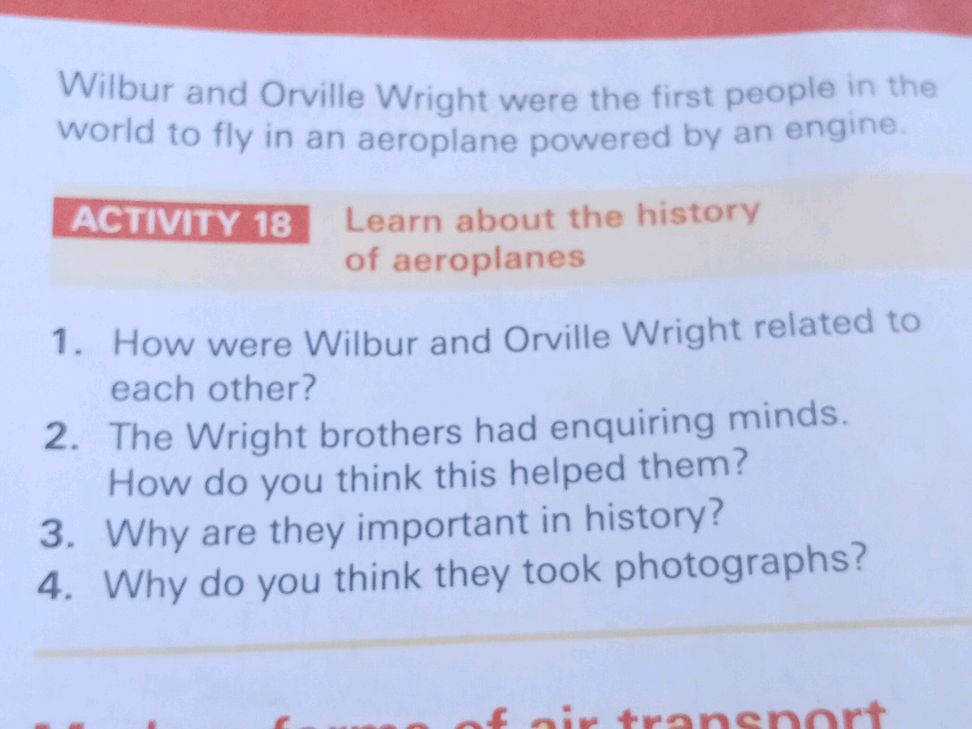 1. How were Wilbur and Orville Wright | StudyX