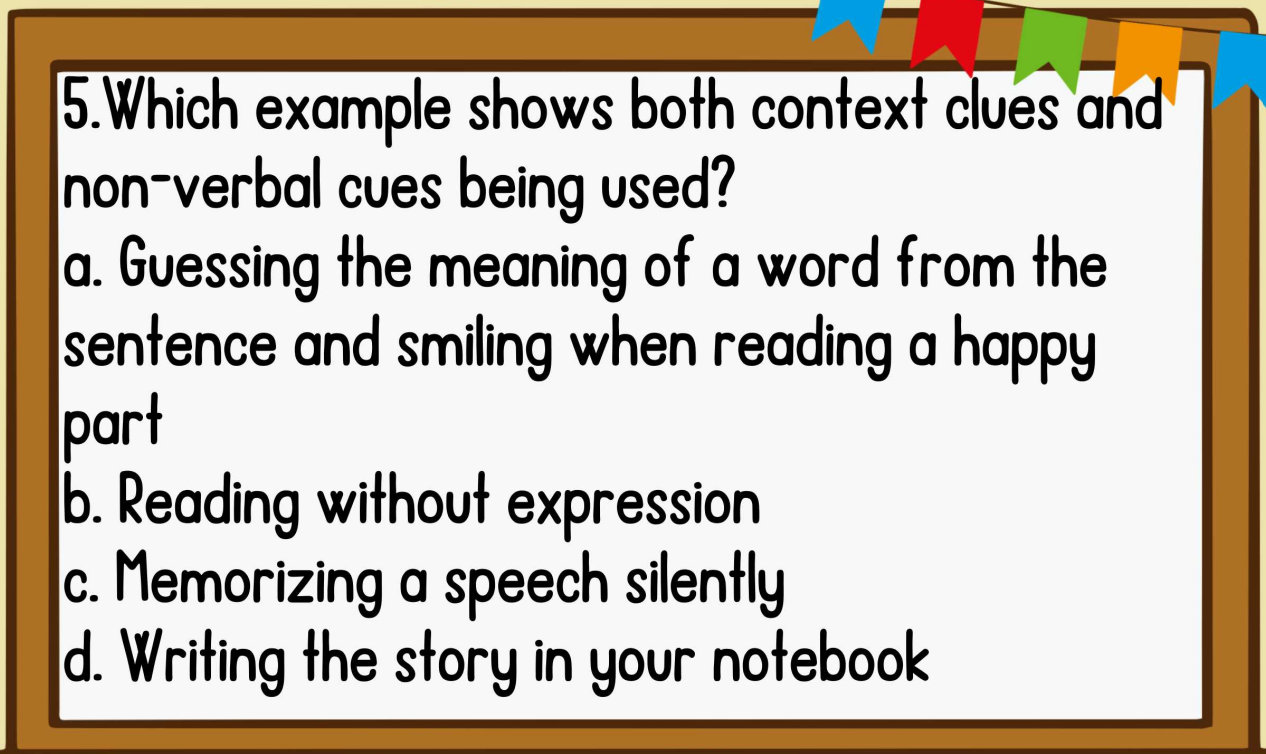 5. Which example shows both context clues | StudyX