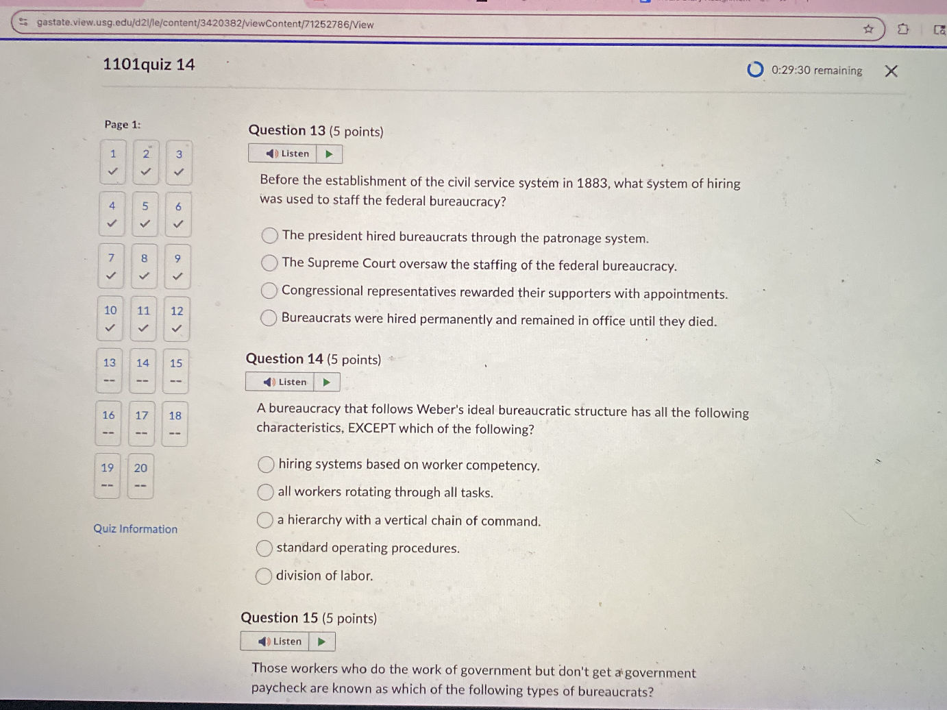 Question 13 (5 points) Before the | StudyX
