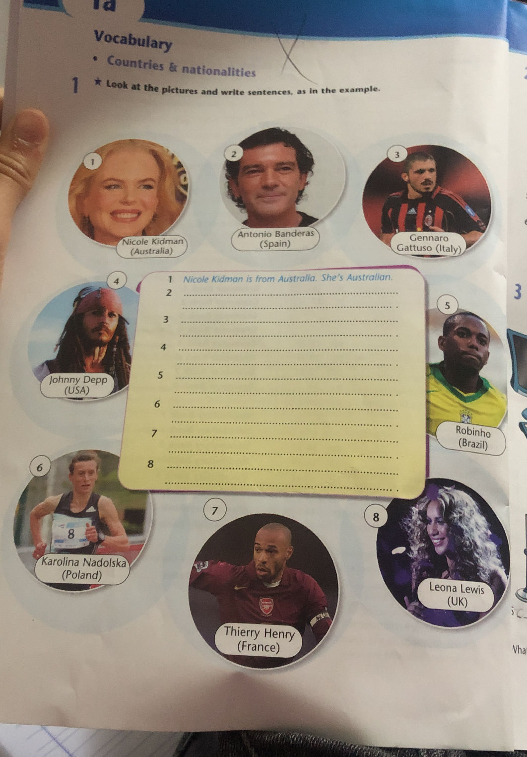 Look at the pictures and write sentences, as | StudyX