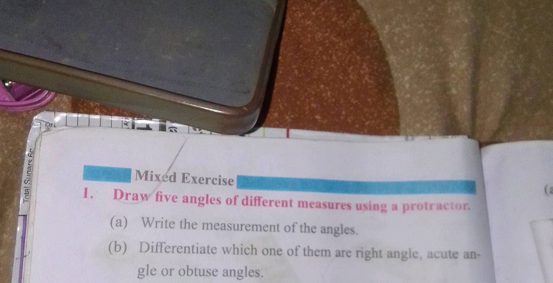 Draw five angles of different measures using | StudyX