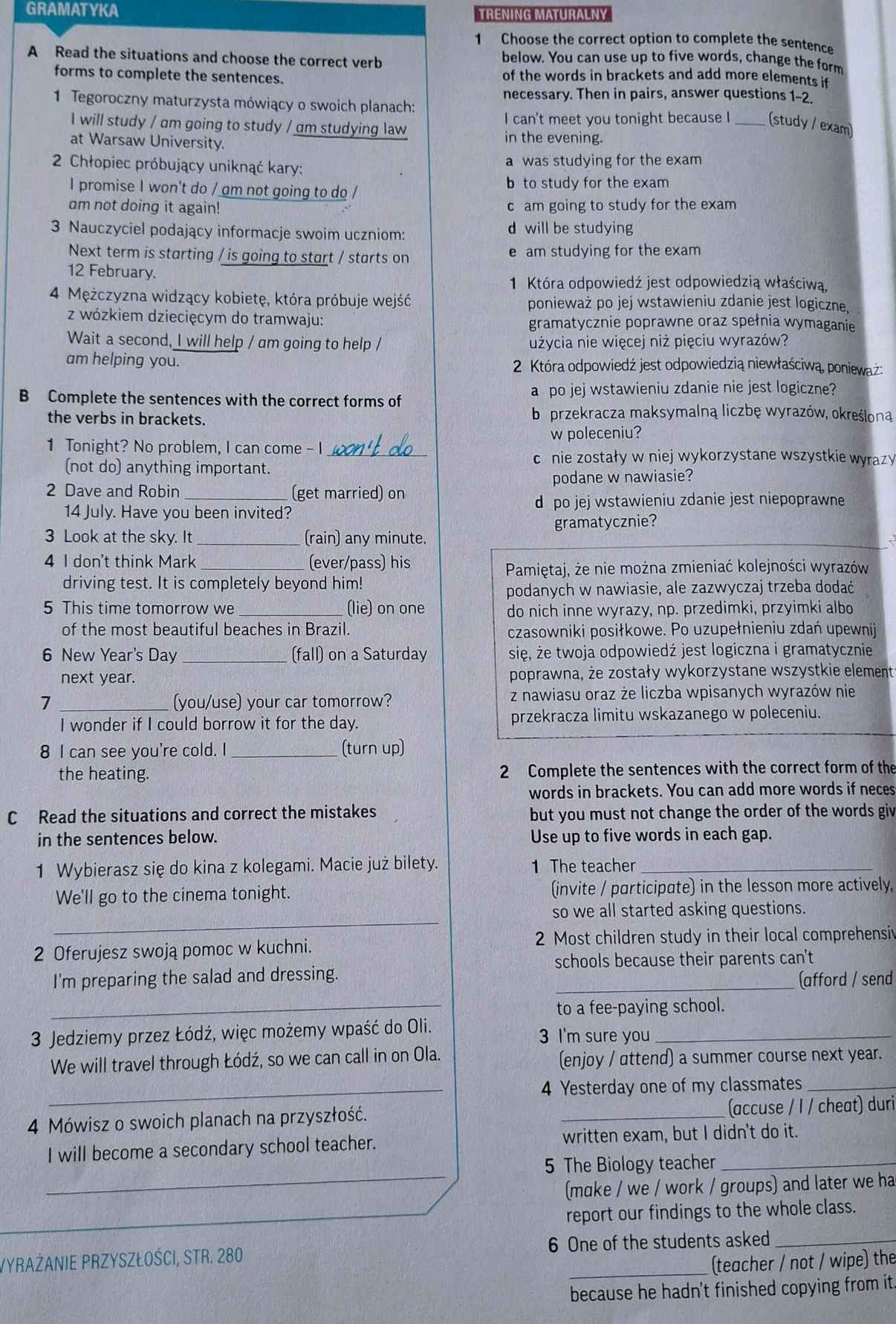 A Read the situations and choose the correct | StudyX