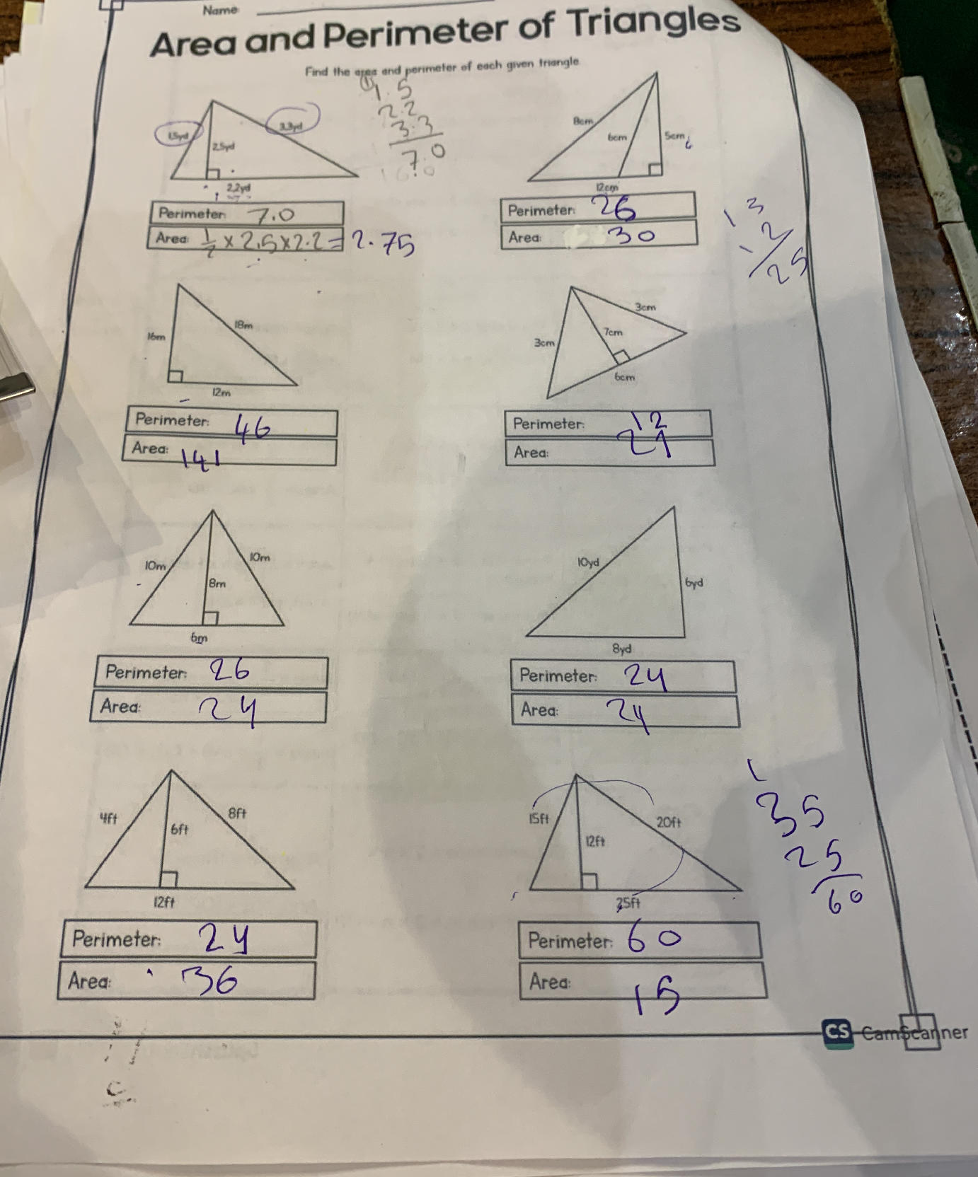 Find the area and perimeter of each given | StudyX