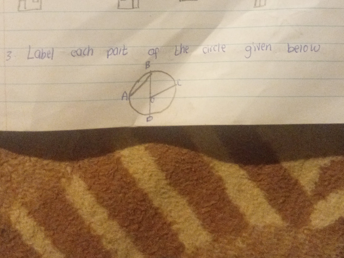 3. Label each part of the circle given below | StudyX