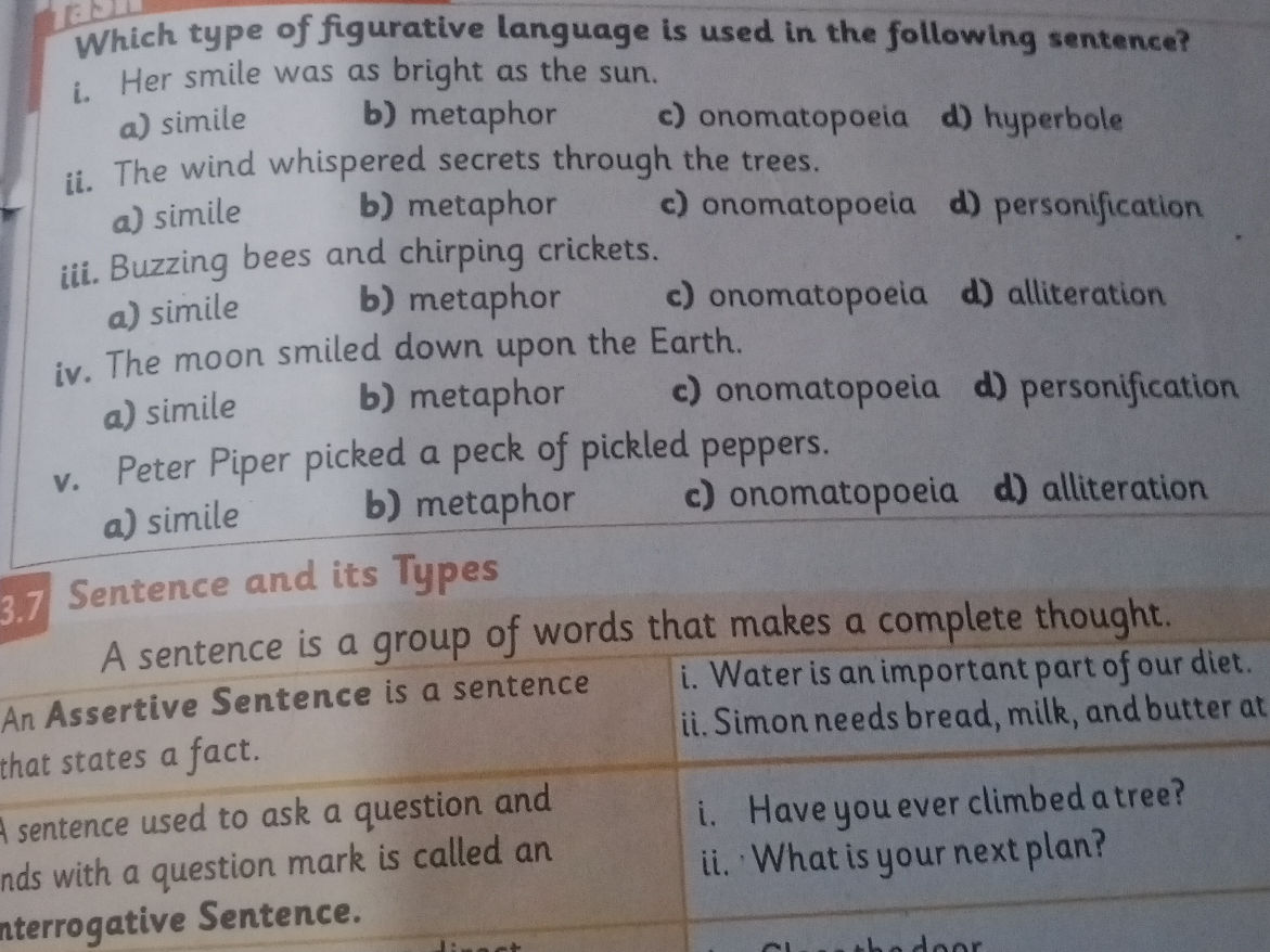 Which type of figurative language is used in | StudyX