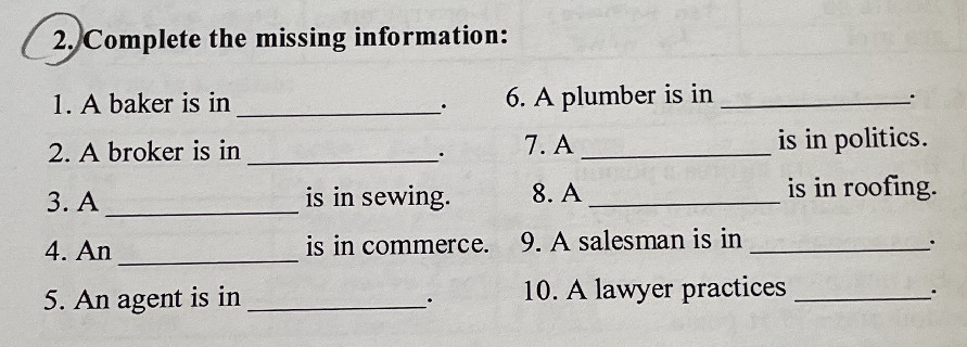 Complete the missing information: 1. A | StudyX