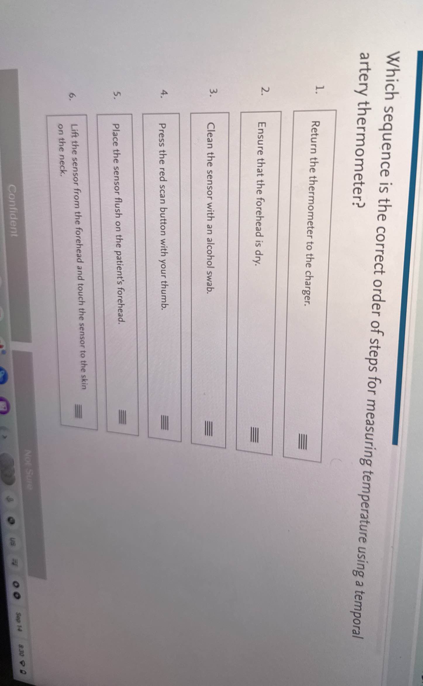 Which sequence is the correct order of steps | StudyX