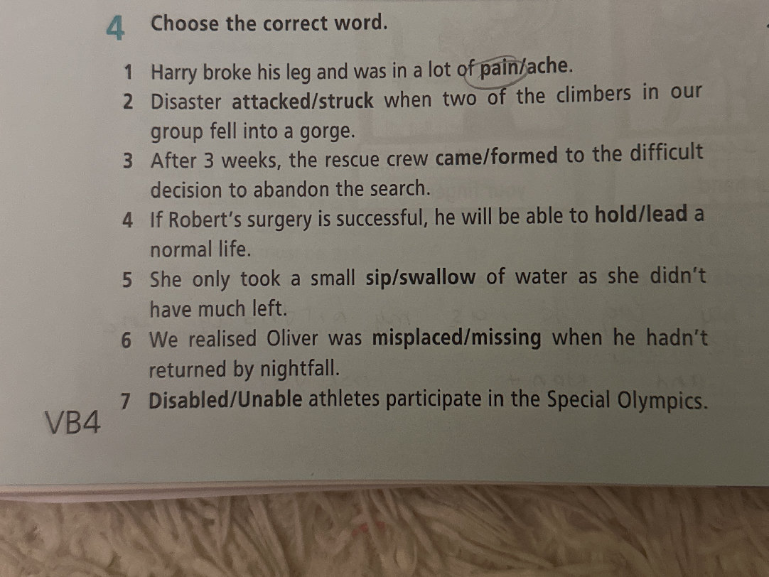 Choose the correct word. 1 Harry broke his | StudyX