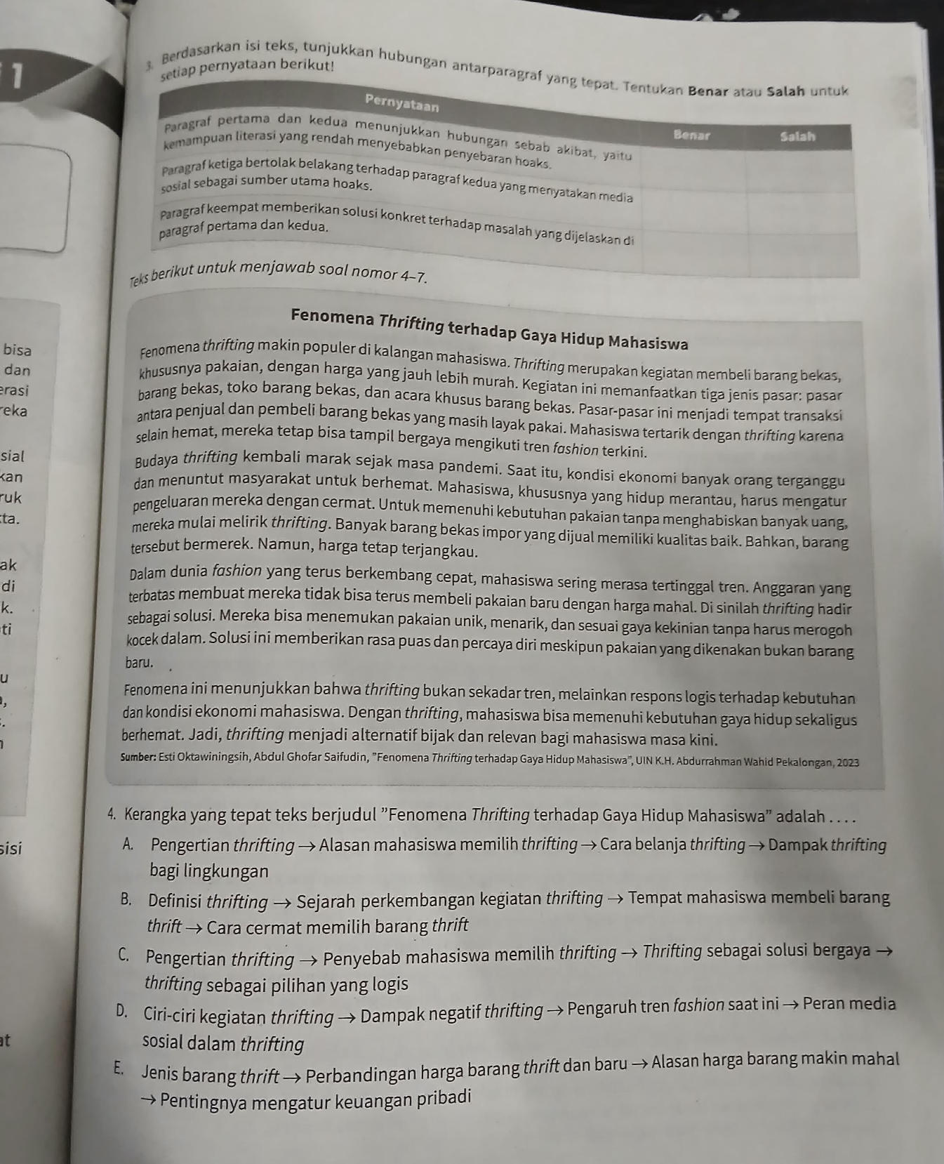 Berdasarkan isi teks, tunjukkan hubungan | StudyX