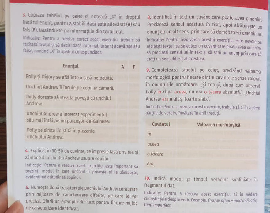 3. Copiază tabelul pe caiet și notează „X" | StudyX