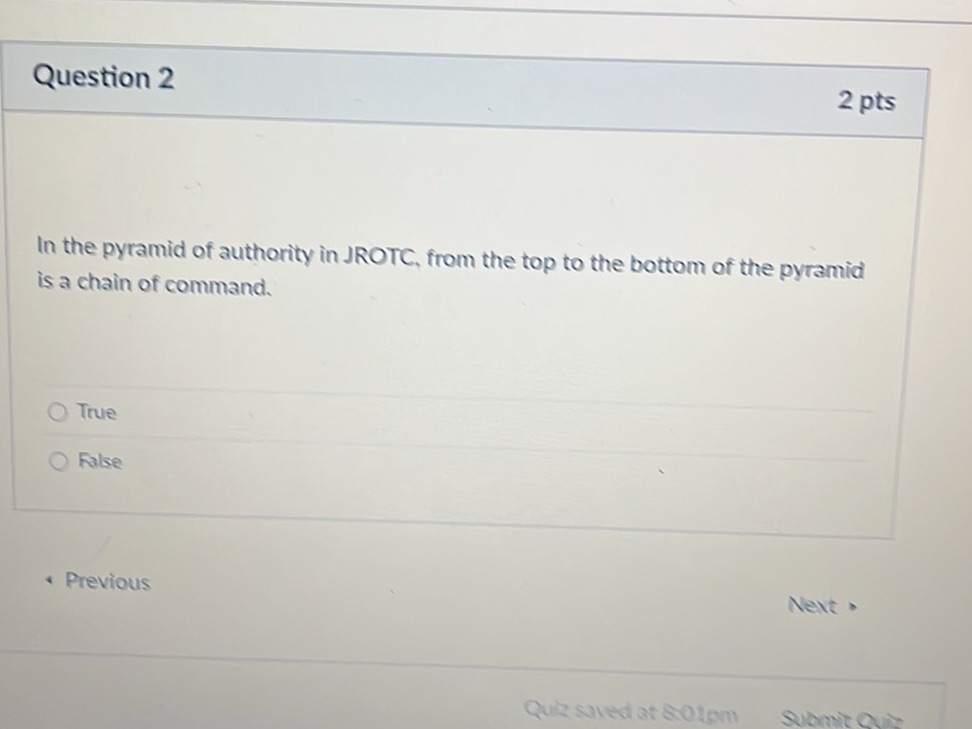 In the pyramid of authority in JROTC, from | StudyX