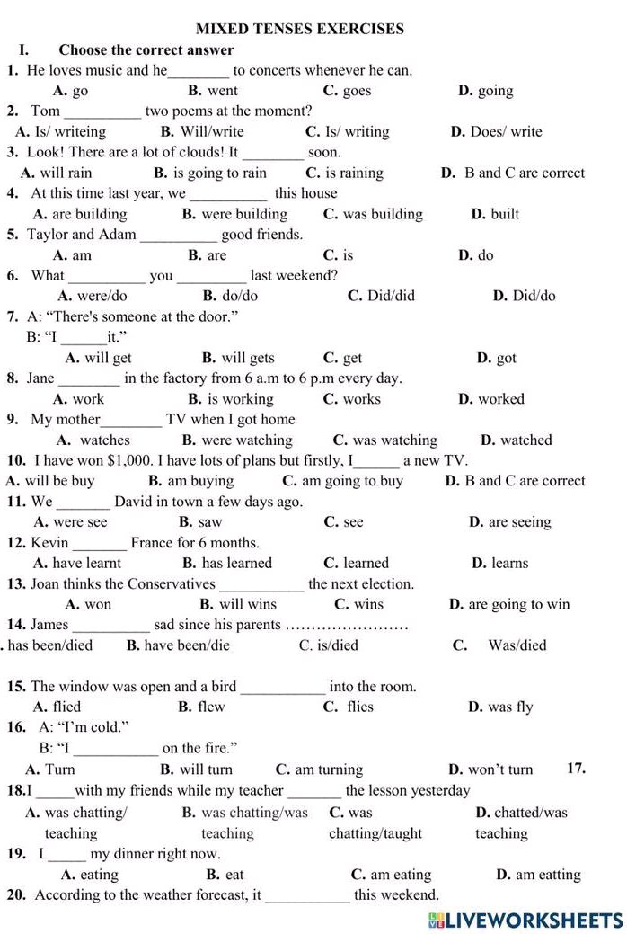 20. According to the weather forecast, it | StudyX