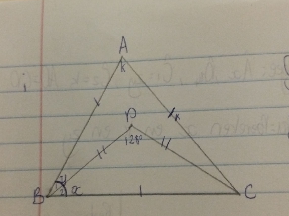 The image shows a triangle ABC with a point | StudyX