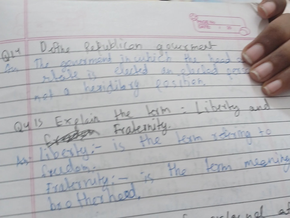 Define Republican government The government | StudyX