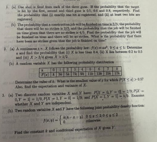 1. (a) One shot is fired from each of the | StudyX