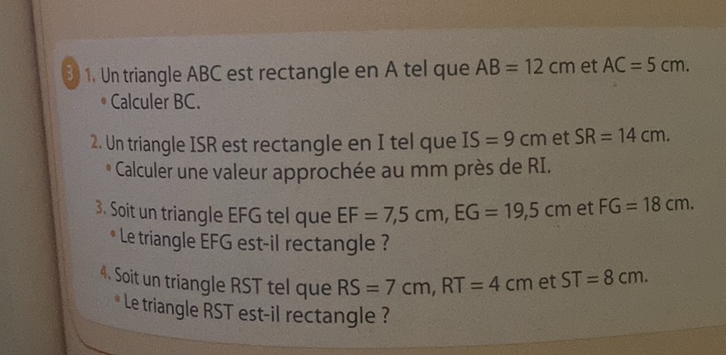 1. Un triangle ABC est rectangle en A tel | StudyX