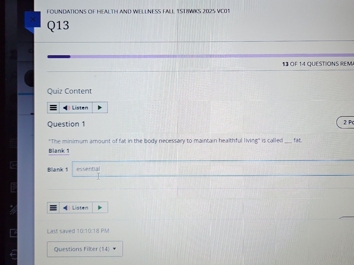 "The minimum amount of fat in the body | StudyX