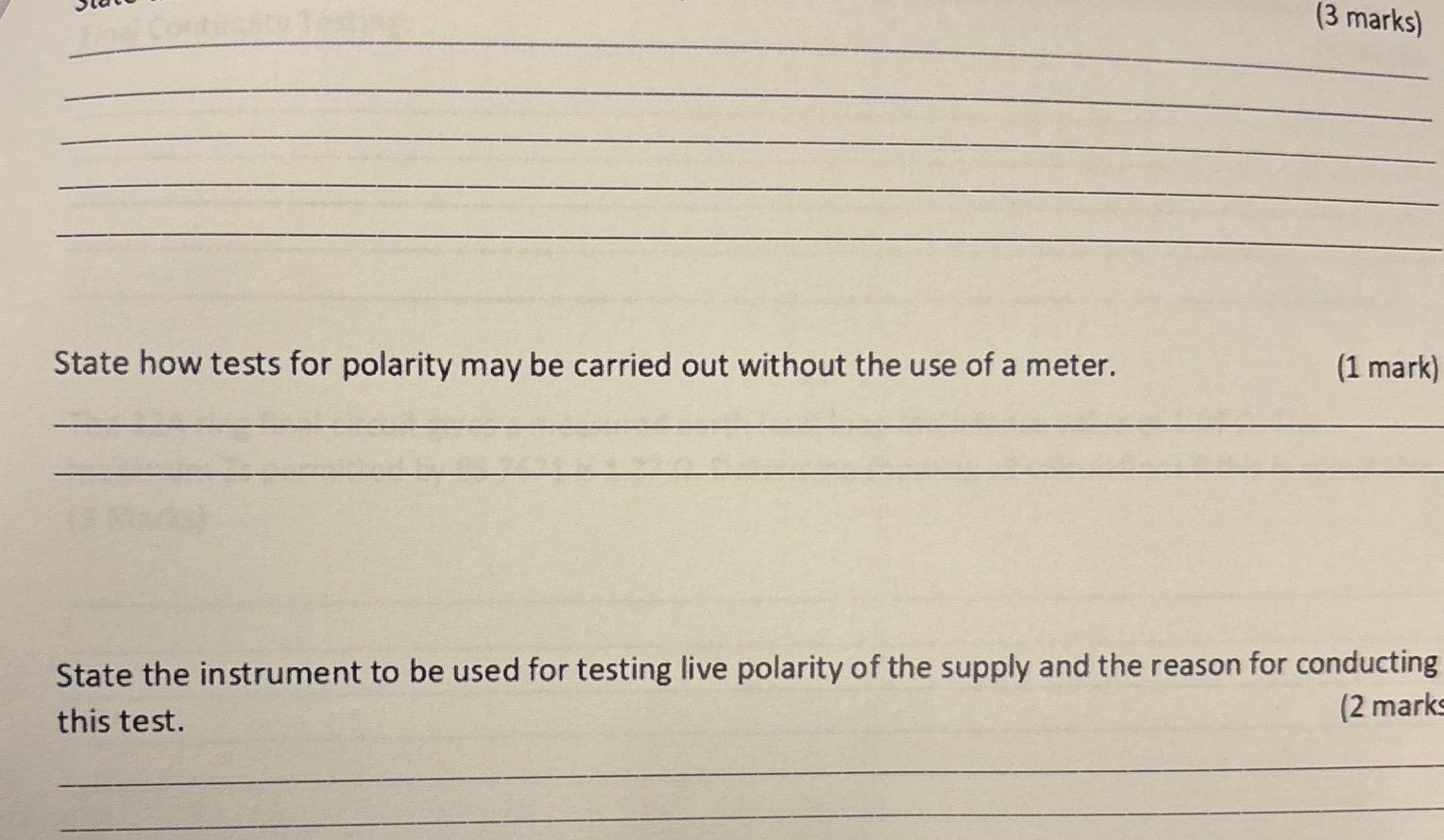 State how tests for polarity may be carried | StudyX