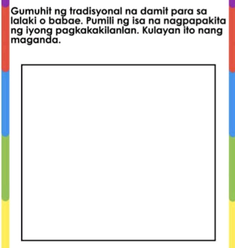 Gumuhit ng tradisyonal na damit para sa | StudyX