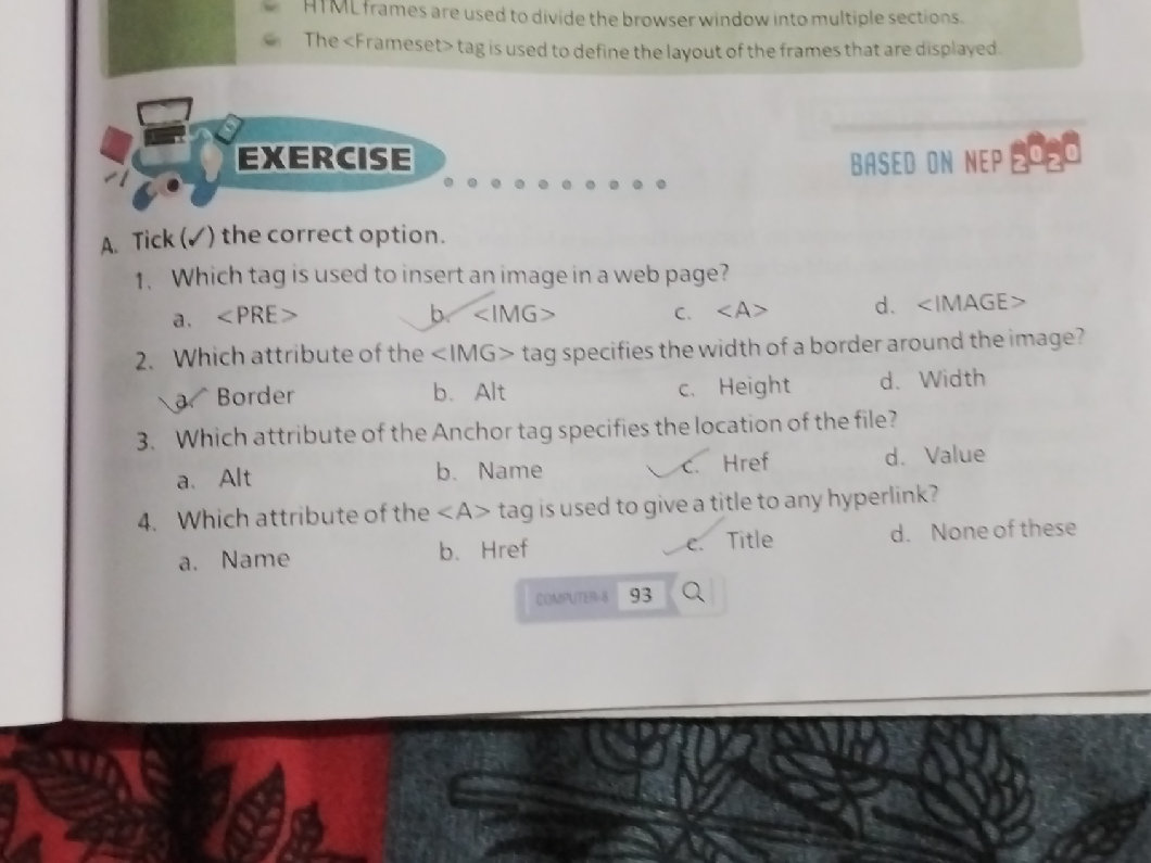 A. Tick ( ) the correct option. 1. Which | StudyX