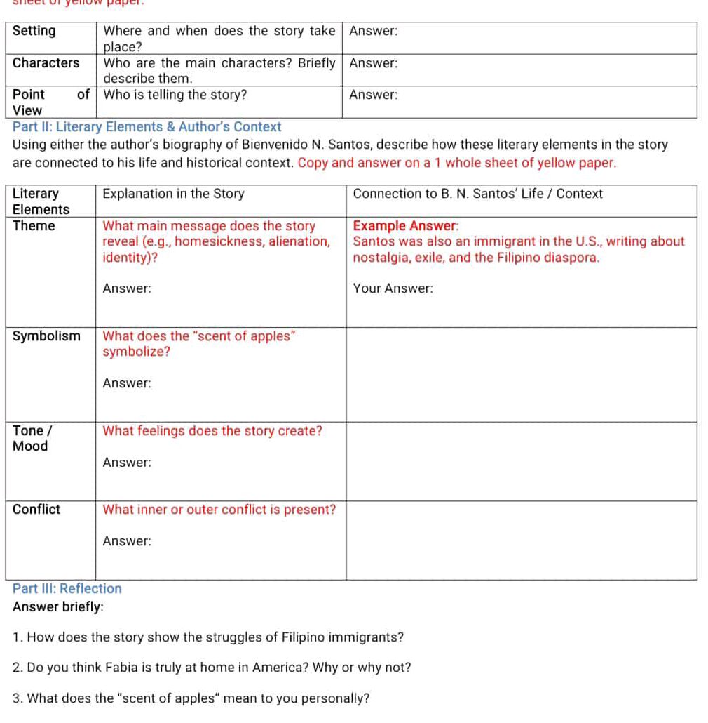 Setting Where and when does the story take | StudyX