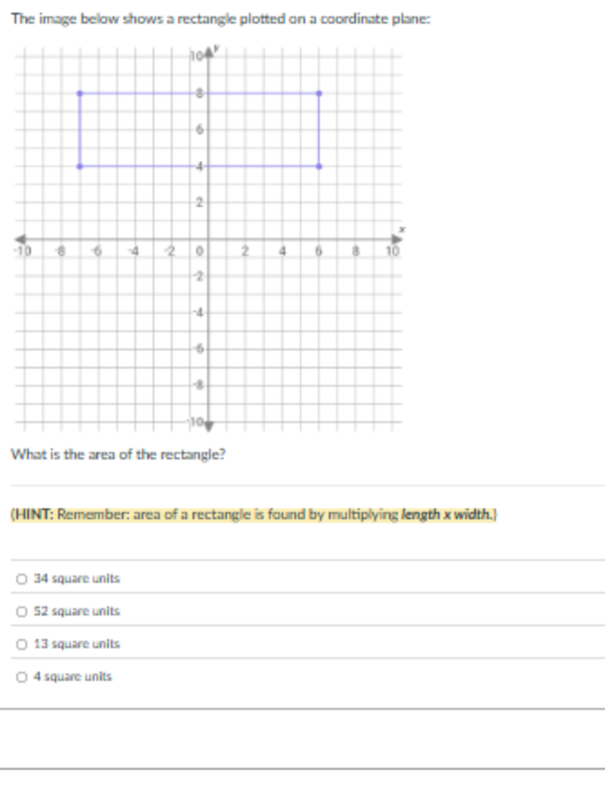 The image below shows a rectangle plotted on | StudyX